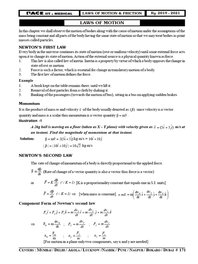 Final FORMATED Laws of Motion Final Theory - 1 | PDF | Force | Tension ...