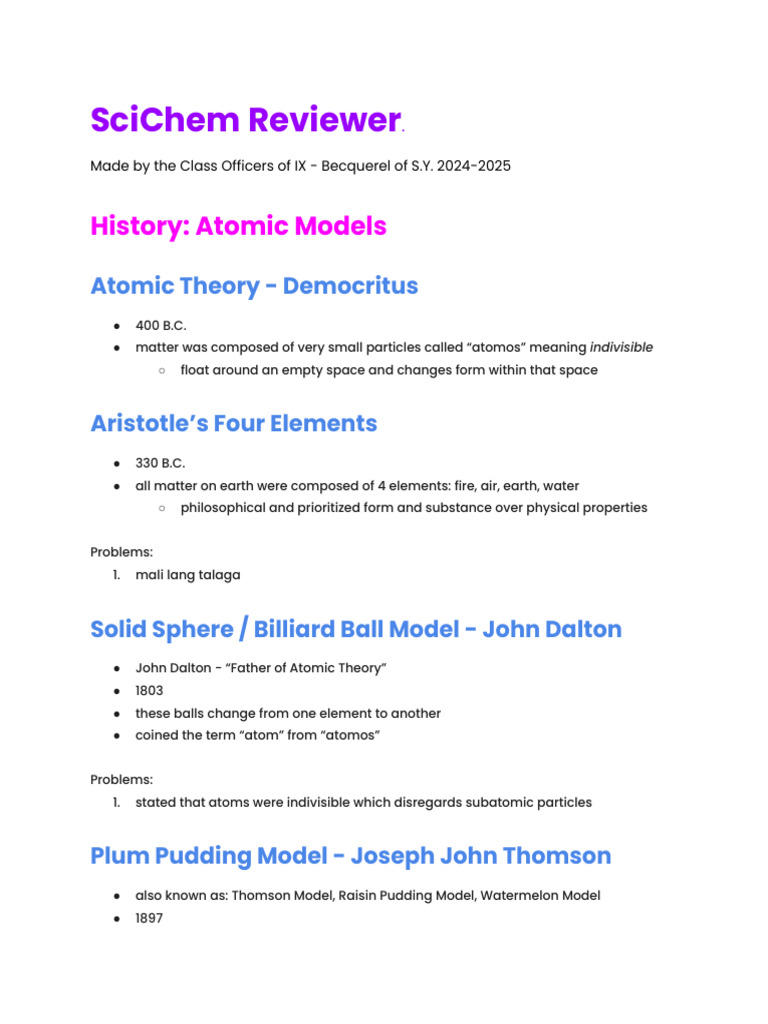 Scichem 9 q2 Reviewer | PDF | Ion | Atomic Orbital