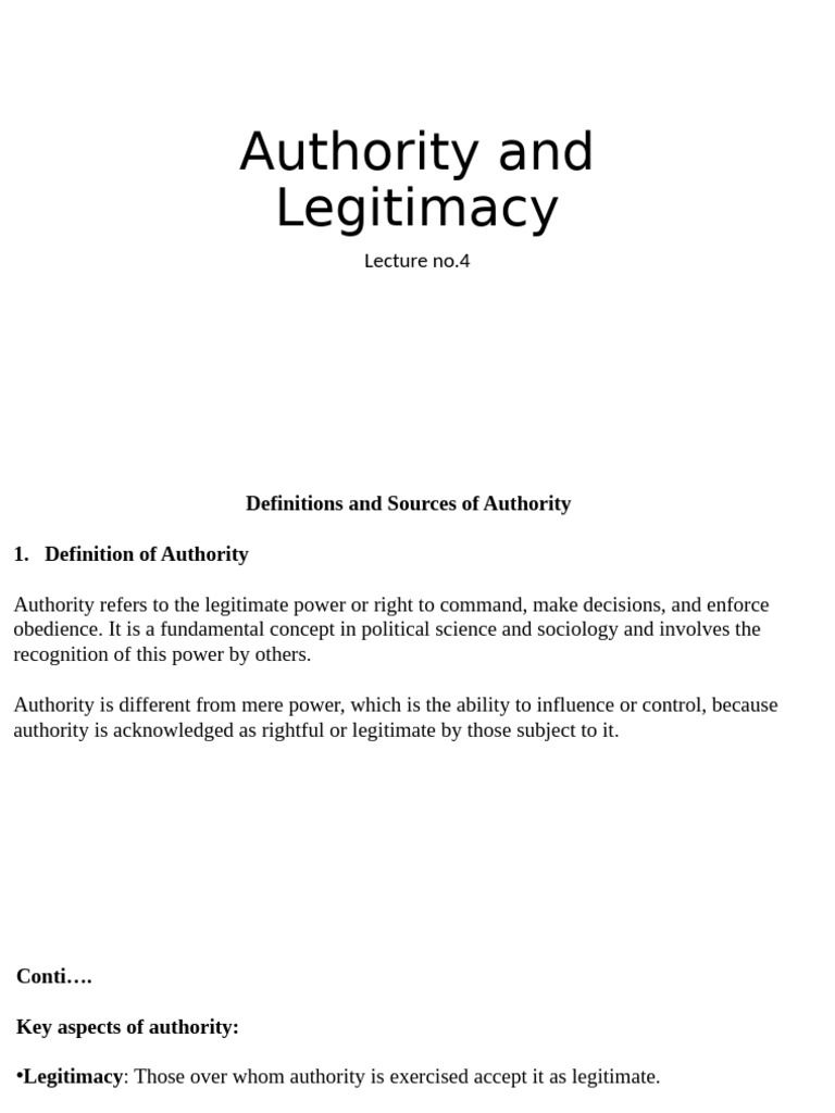Authority and Legitimacy | PDF | Legitimacy (Political) | Power (Social ...