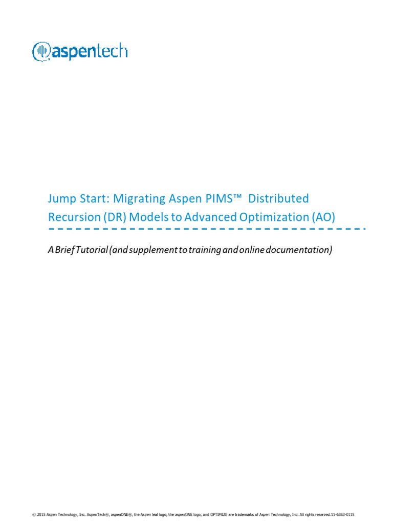 PIMS DR TO PIMS AO AT - JumpStartGuide - 2019 | PDF | Mathematical Optimization | Matrix ...