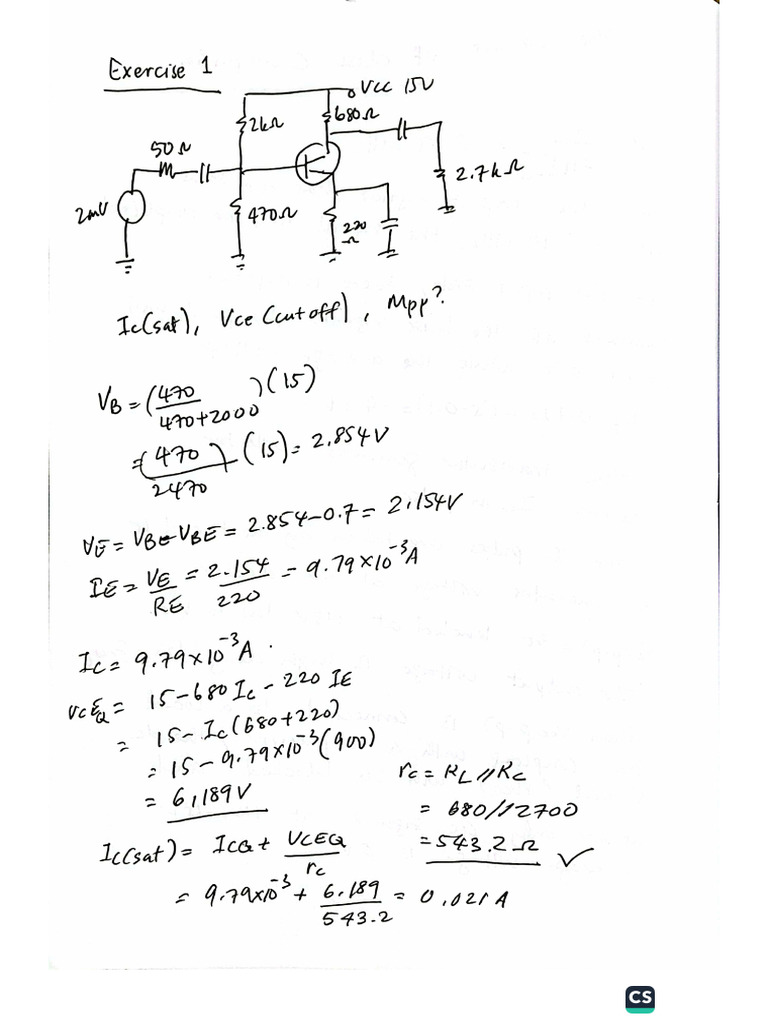 Power Amplifier Exercise Ans | PDF