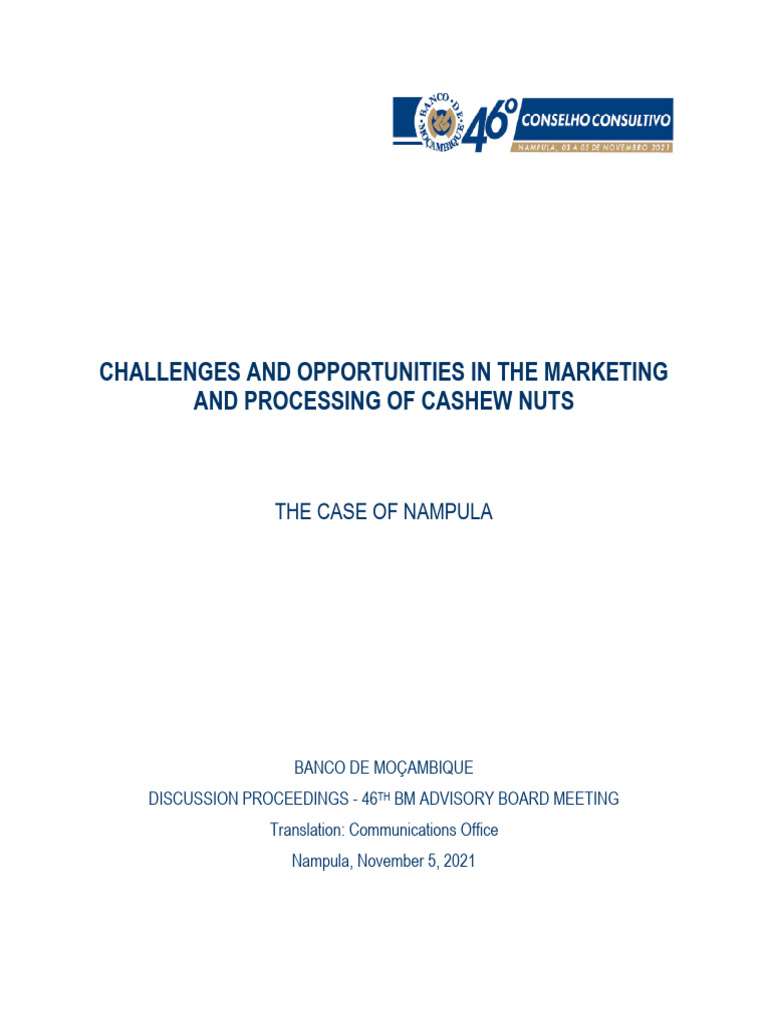 Challenges and Opportunities in the Marketing and Processing of Cashew Nuts | PDF | Mozambique ...