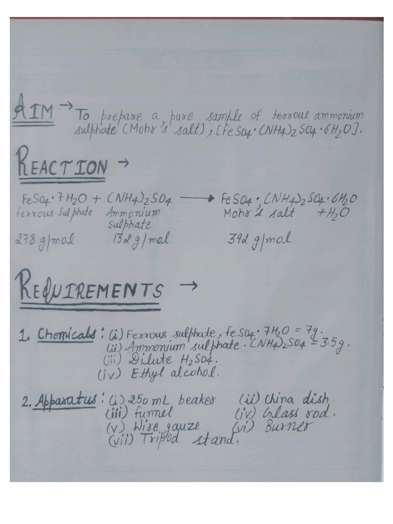 Chemistry Practical File PDF | PDF