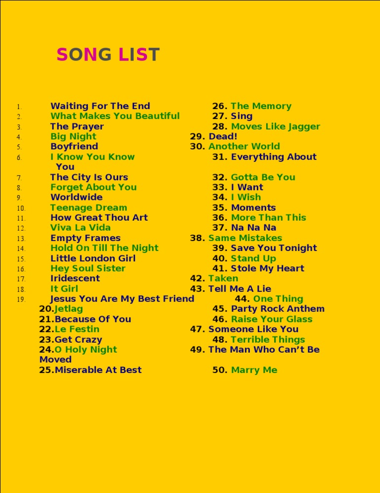 Song List | PDF