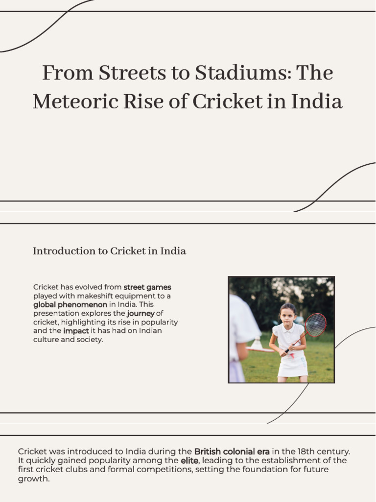 Cricket's Rise in India: A Cultural Journey | PDF