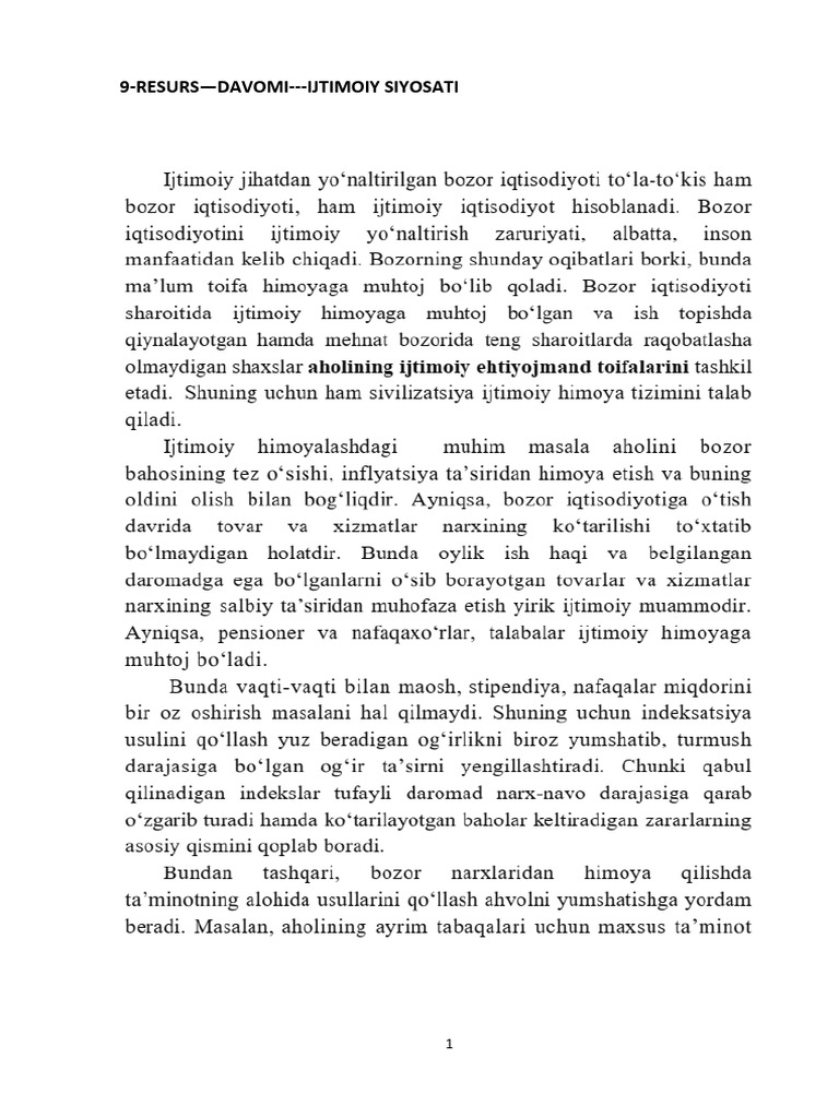 9 (3) - Resurs-Davomi-3 - Ijtimoiy Siyosati | PDF