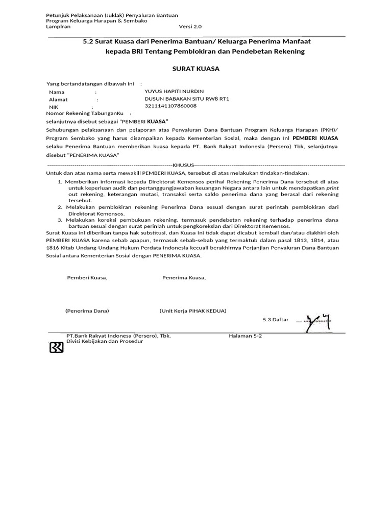 Surat Kuasa Bri | PDF