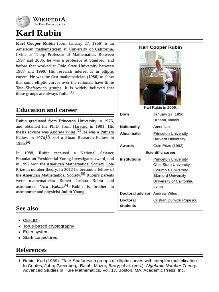 Karl_Rubin | PDF | Mathematics | Number Theory