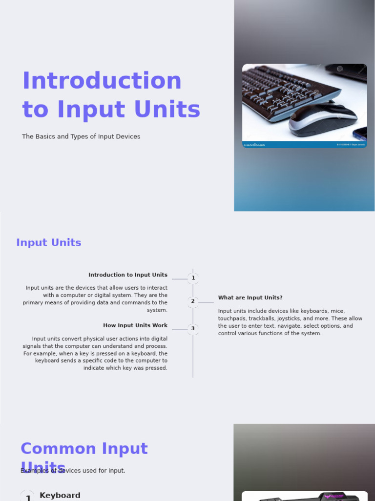 Introduction To Input Units 2 | PDF | Computer Keyboard | Optical Character Recognition