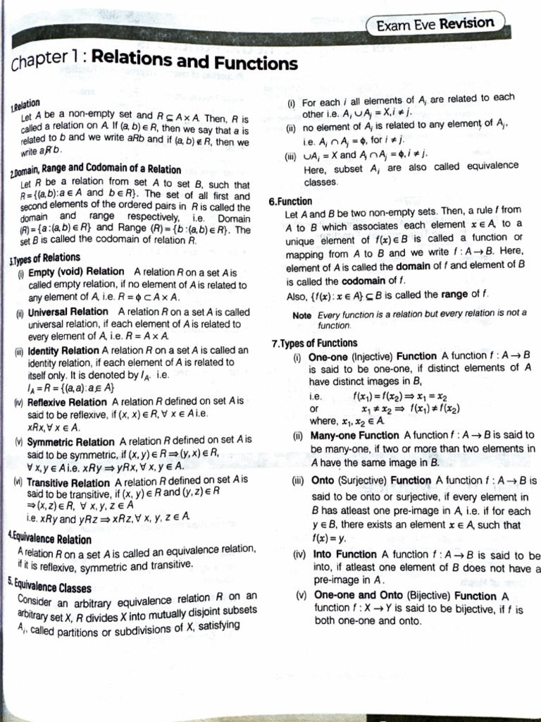CBSE - 12 Chapterwise Formulae, Conditions and Important Points | PDF