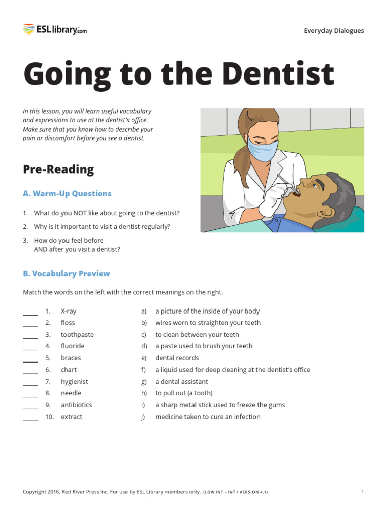Going to the dentist | PDF | Dentistry