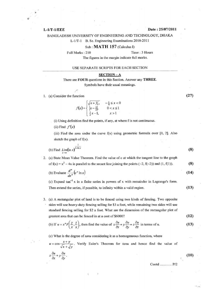 MATH 157 Merged TF - 2010-11 To 2021-22 | PDF | Area | Function (Mathematics)