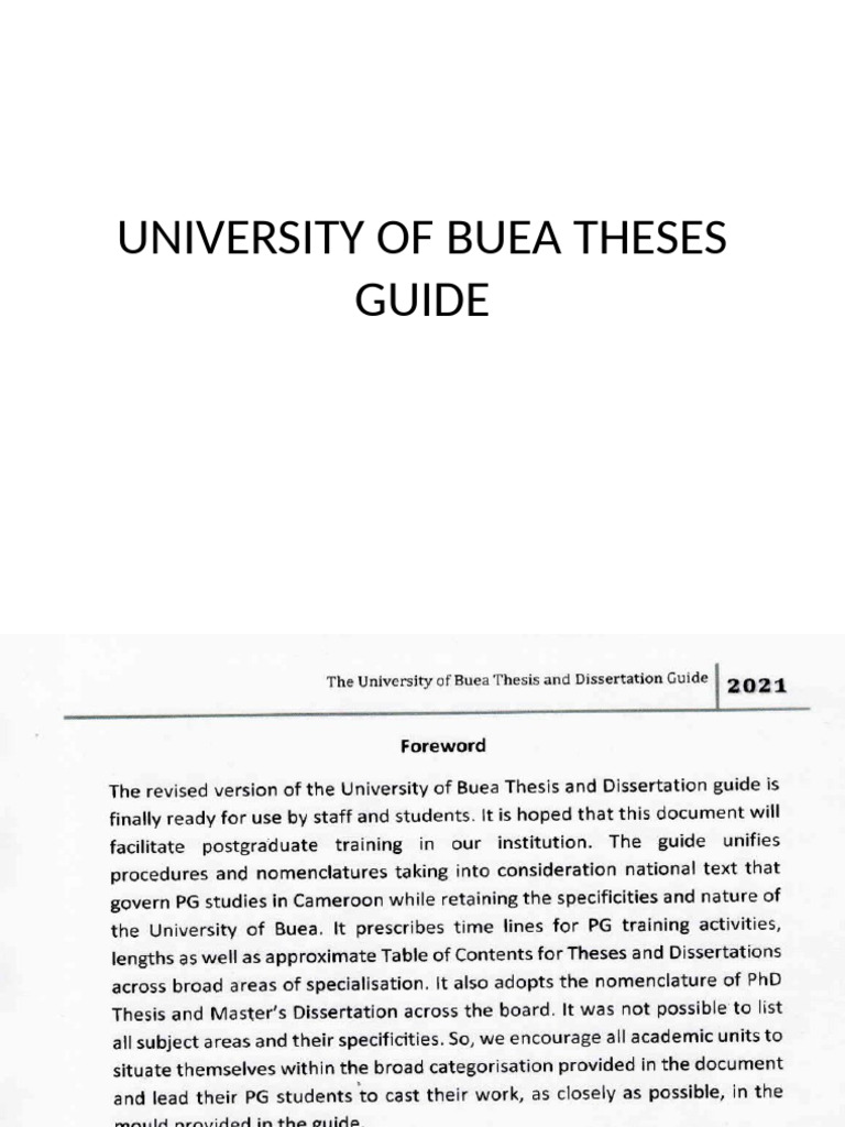 University of Buea Thesis Guidelines | PDF | Thesis | Citation