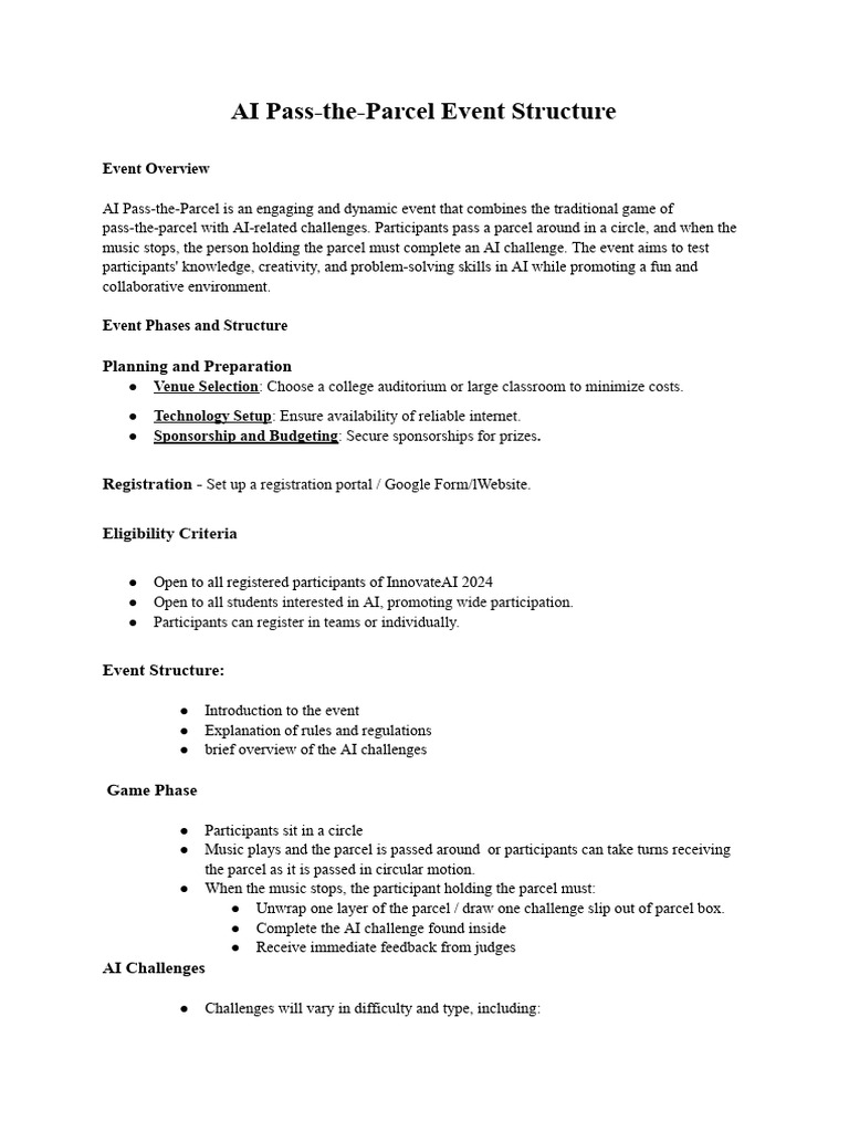 AI Pass-The-Parcel Event Structure | PDF | Artificial Intelligence ...