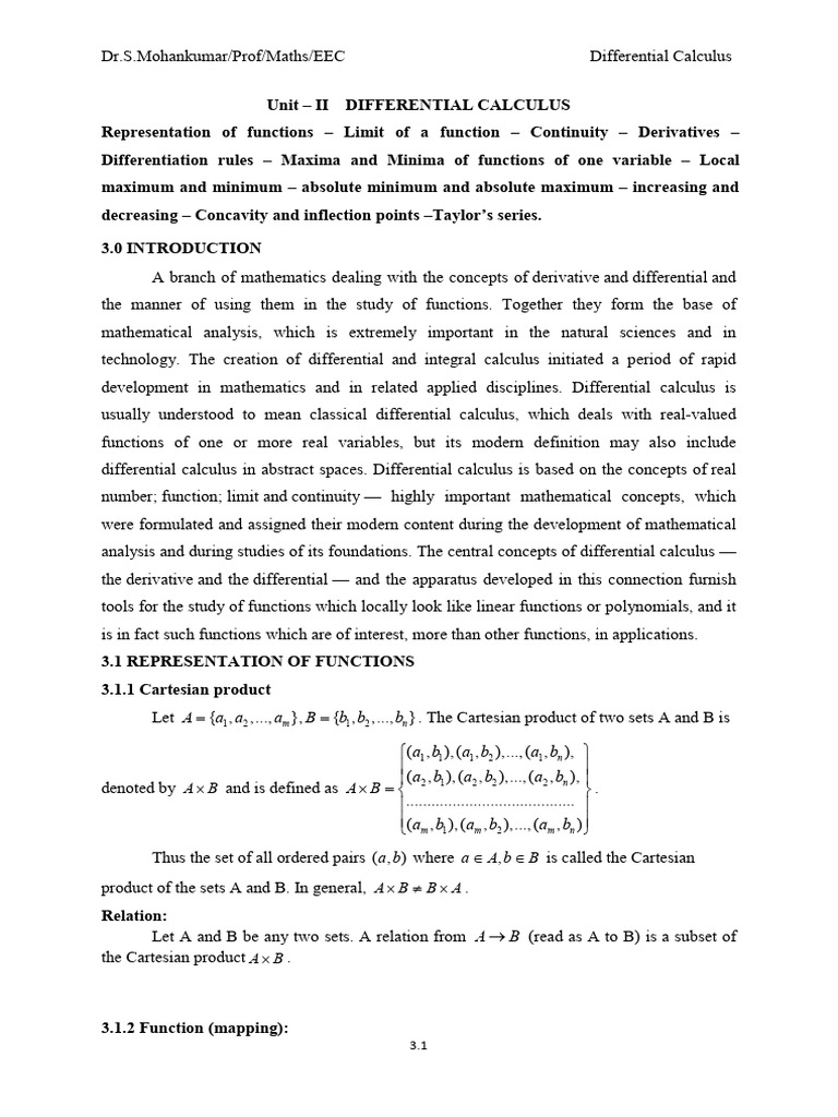 Unit-2 Differential Calculus | PDF | Function (Mathematics ...