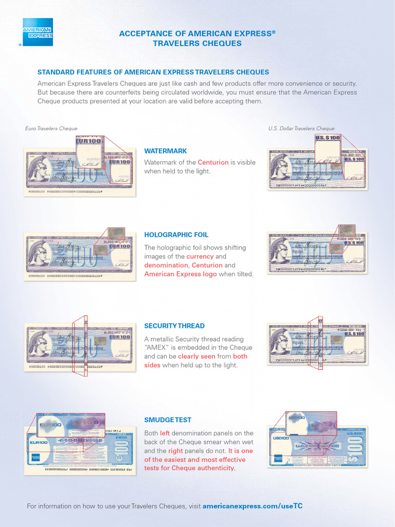 Travellers_Cheques_Acceptance_Guide | PDF | Cheque | American Express
