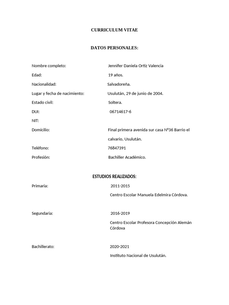 Daniela Curriculum 2 | PDF