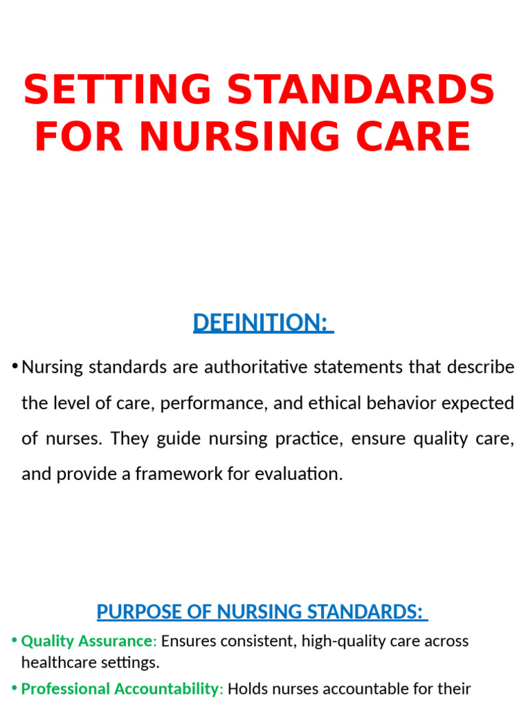 Nursing Standards | PDF | Nursing | Evidence Based Medicine