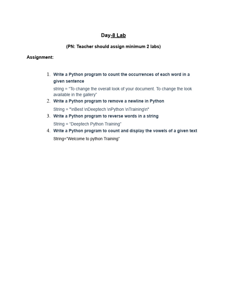 Day-8 Lab (String) | PDF