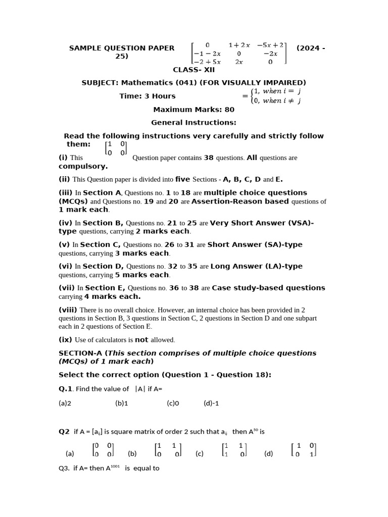 Pre Board Xii | PDF | Euclidean Vector | Function (Mathematics)