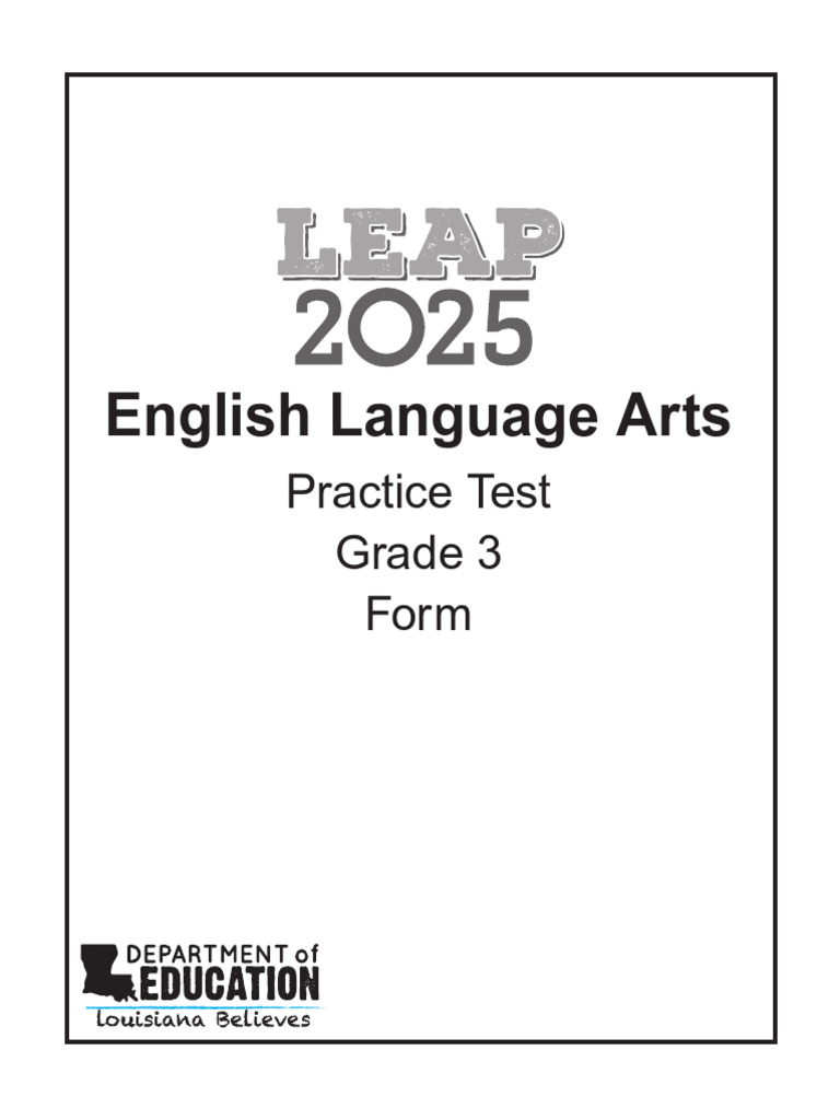 Leap 2025 Grade 3 Ela Paper Practice Test | PDF | Fur | Inuit