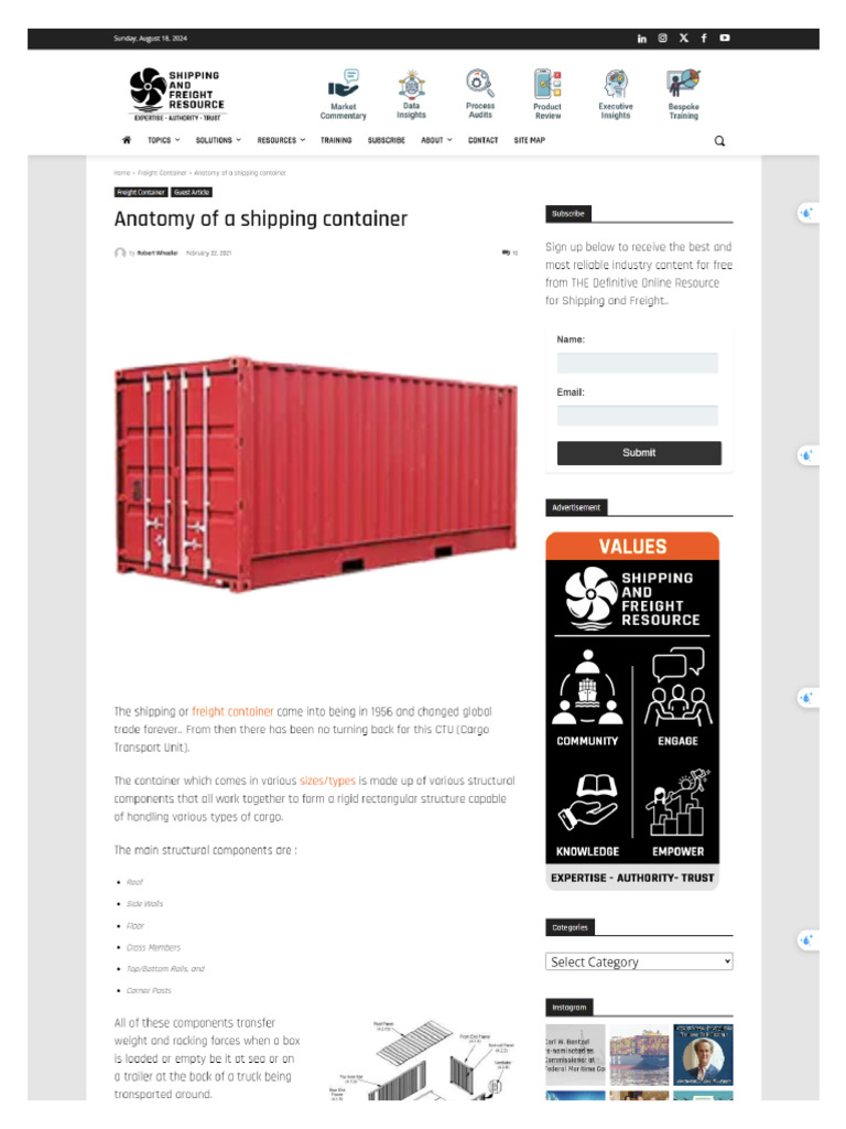 Anatomy of A Shipping Container | PDF