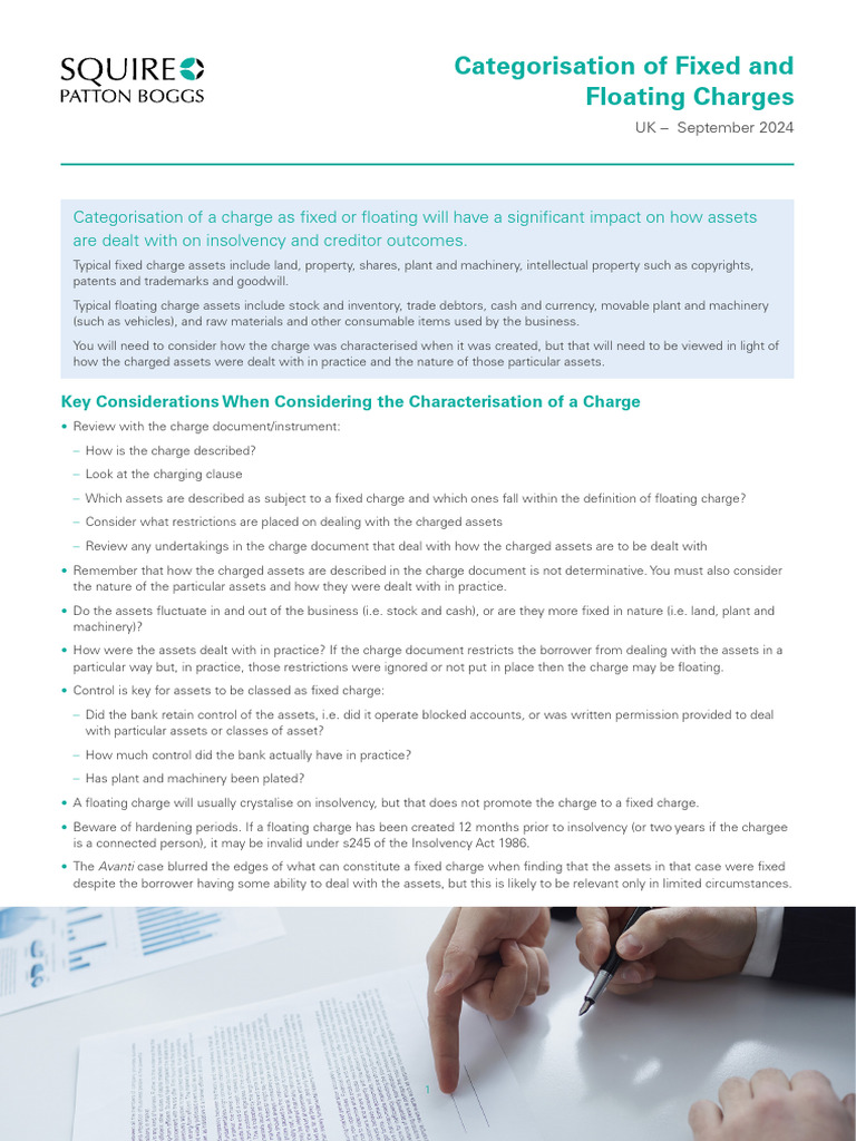 Categorisation of Fixed and Floating Charges | PDF | Private Law ...