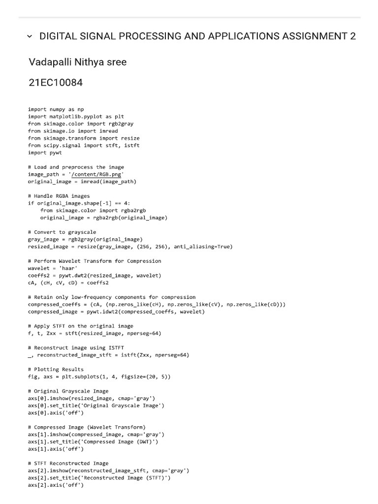 DSP Assignment2 | PDF