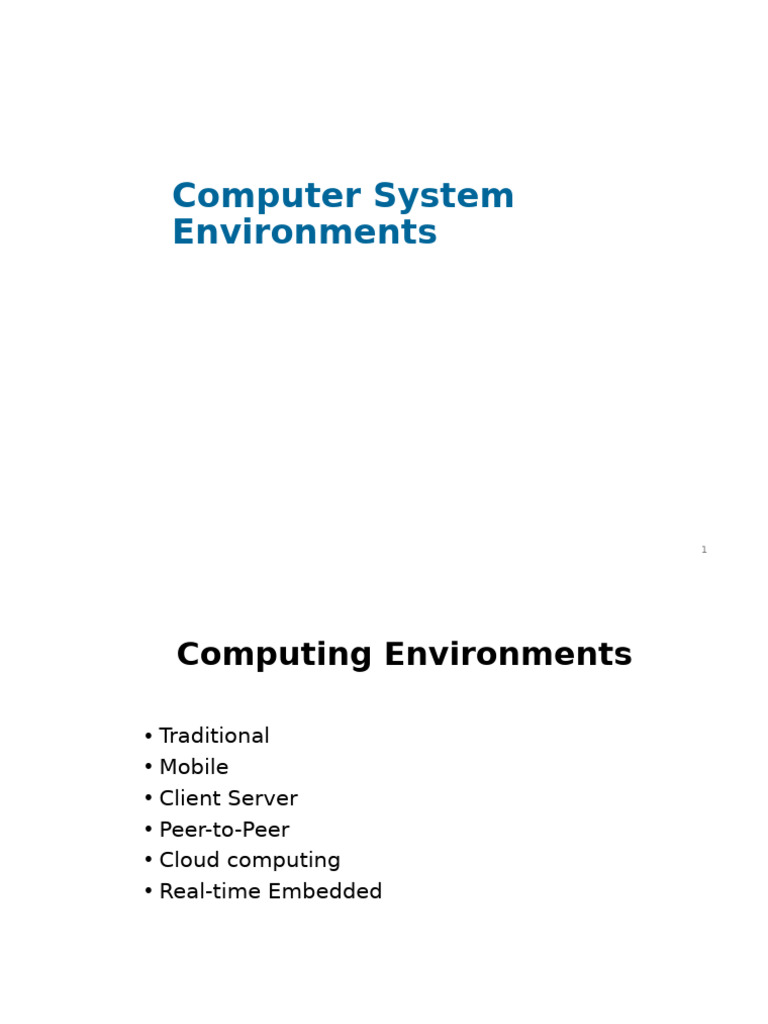 Lecture 3 - OS Environments-1 | PDF | Client–Server Model | Operating ...