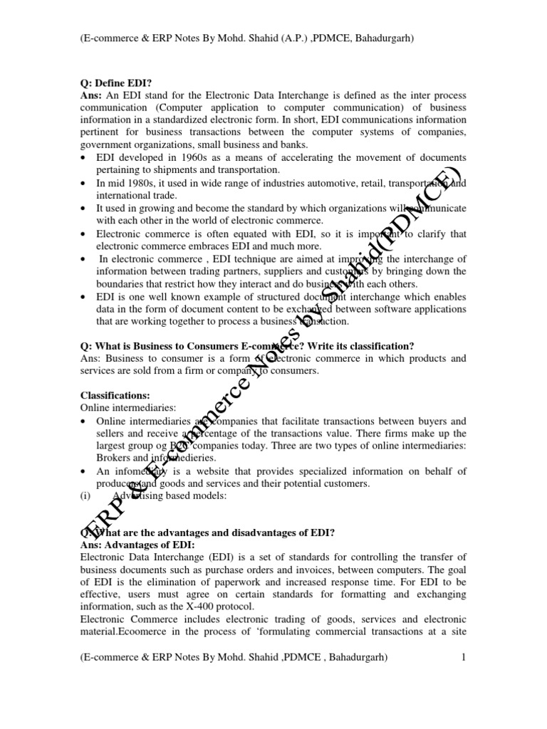 New ERP&Ecomm | PDF | Electronic Data Interchange | Cheque