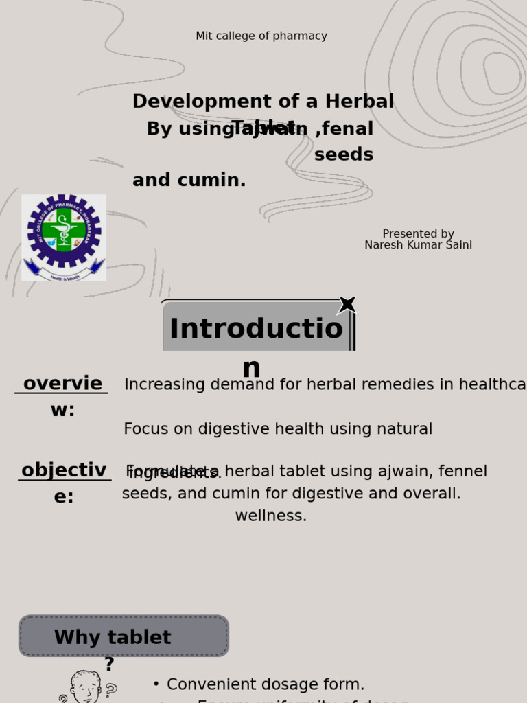 Herbal Tablet Formulation for Digestion | PDF | Tablet (Pharmacy ...