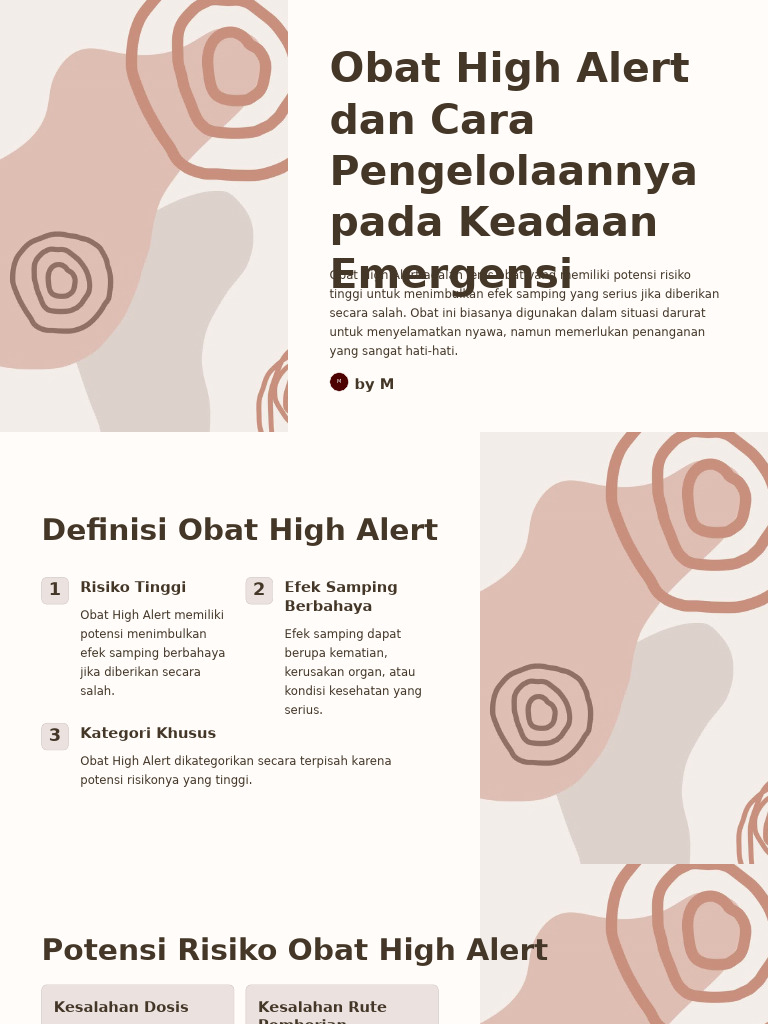 Obat High Alert Dan Cara Pengelolaannya Pada Keadaan Emergensi | PDF