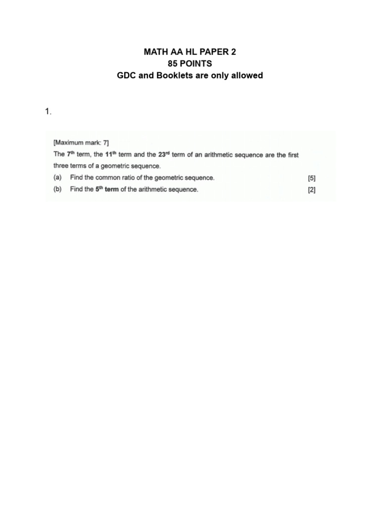 Math AA HL Paper 2 Exam Guide | PDF