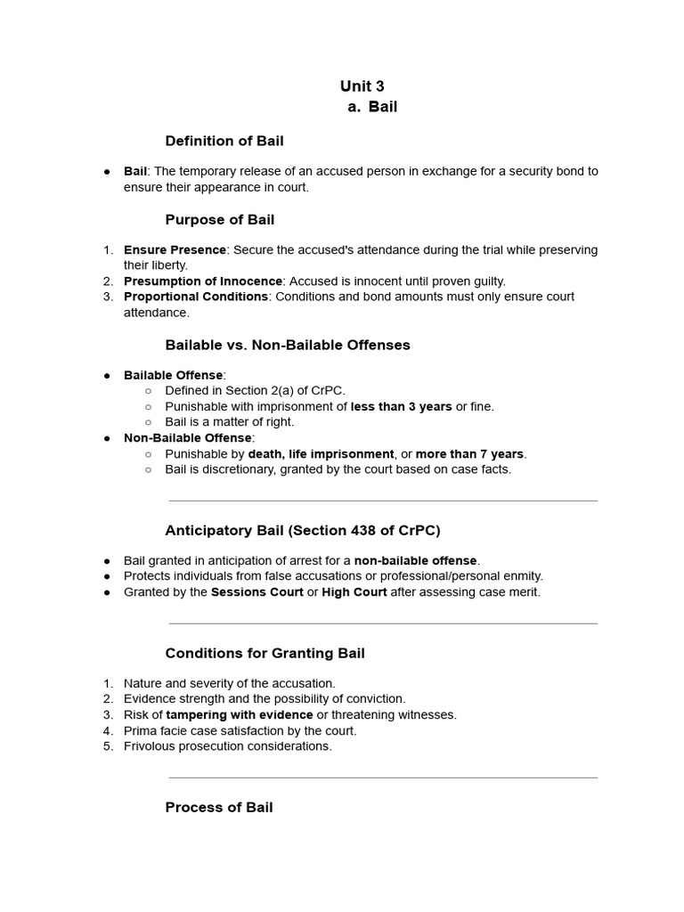 unit 3 | PDF | Bail | Misconduct