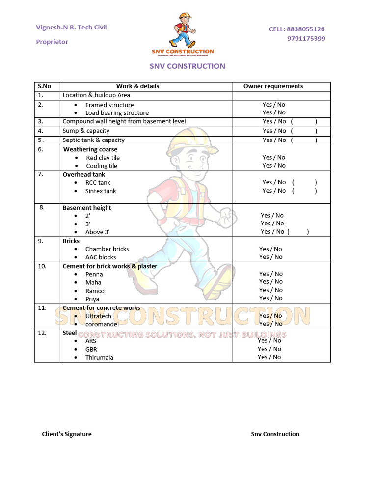 owner requirements | PDF | Structural Engineering | Building Materials