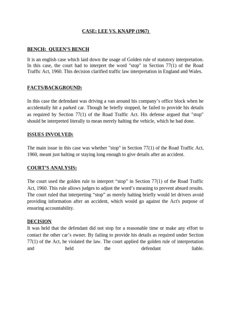 Case - Lee VS Knapp (11 - 11 - 2024) | PDF