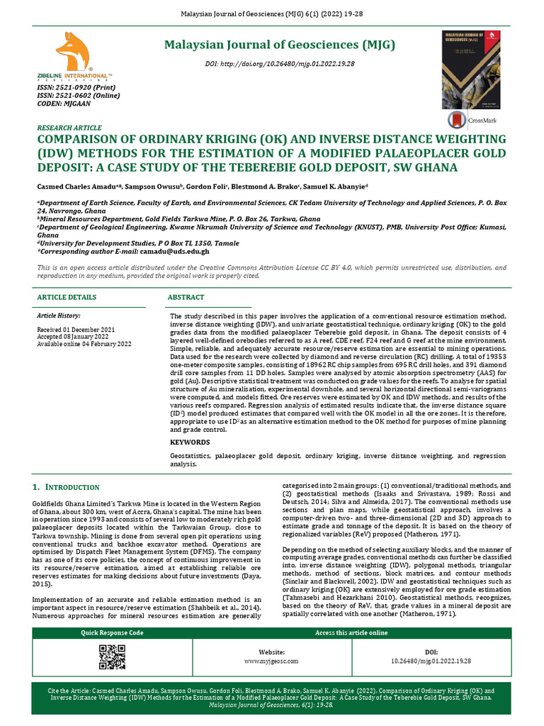 Comparison of Ordinary Kriging Ok and Inverse Distance 3p8w0evj | PDF ...