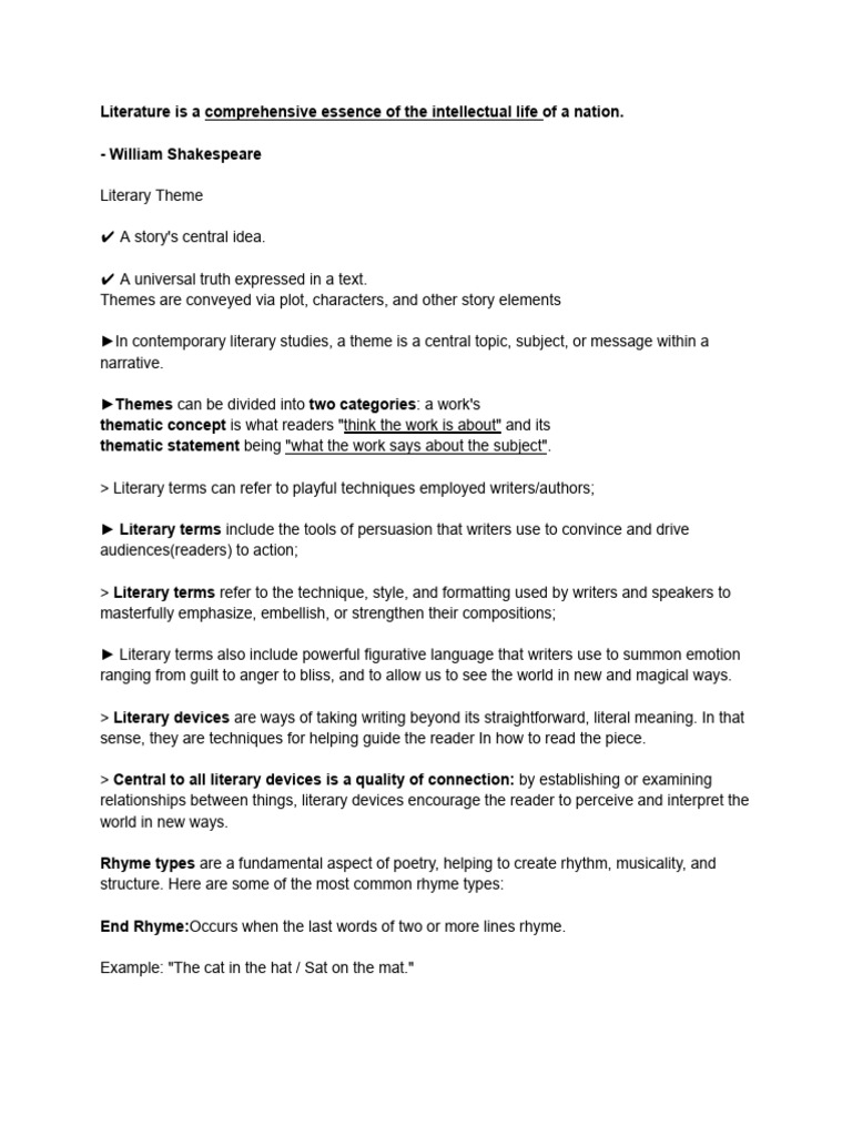 REVIEWER SIR CASTRO | PDF | Rhyme | Narration