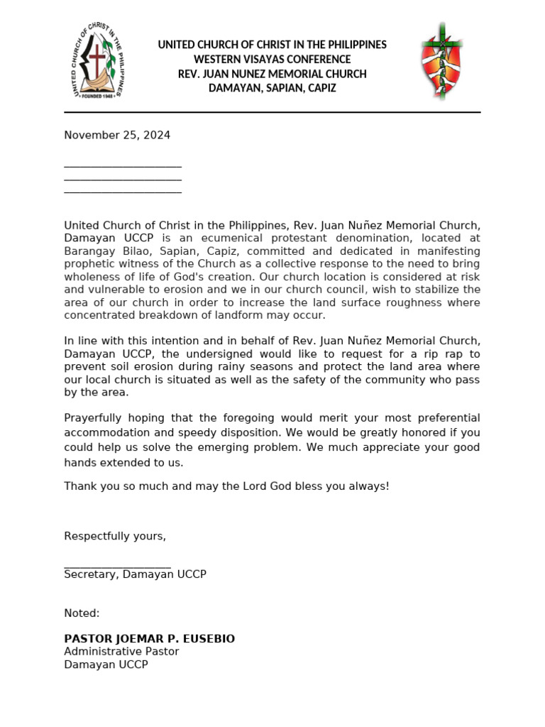 UCCP Letter For Rip Rap | PDF