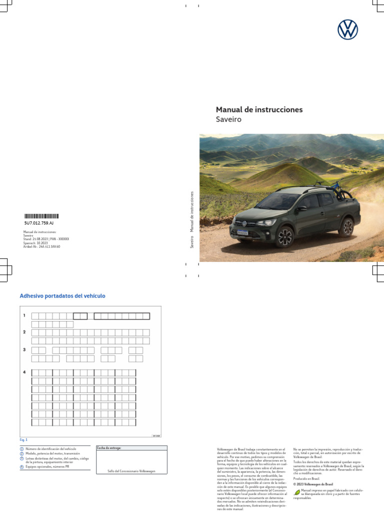 Saveiro 2023 Manual | PDF | Vehículos terrestres | Industria automotriz
