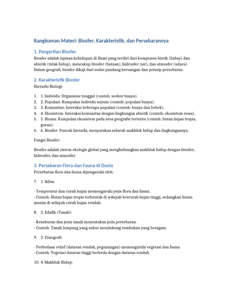 Rangkuman Biosfer | PDF
