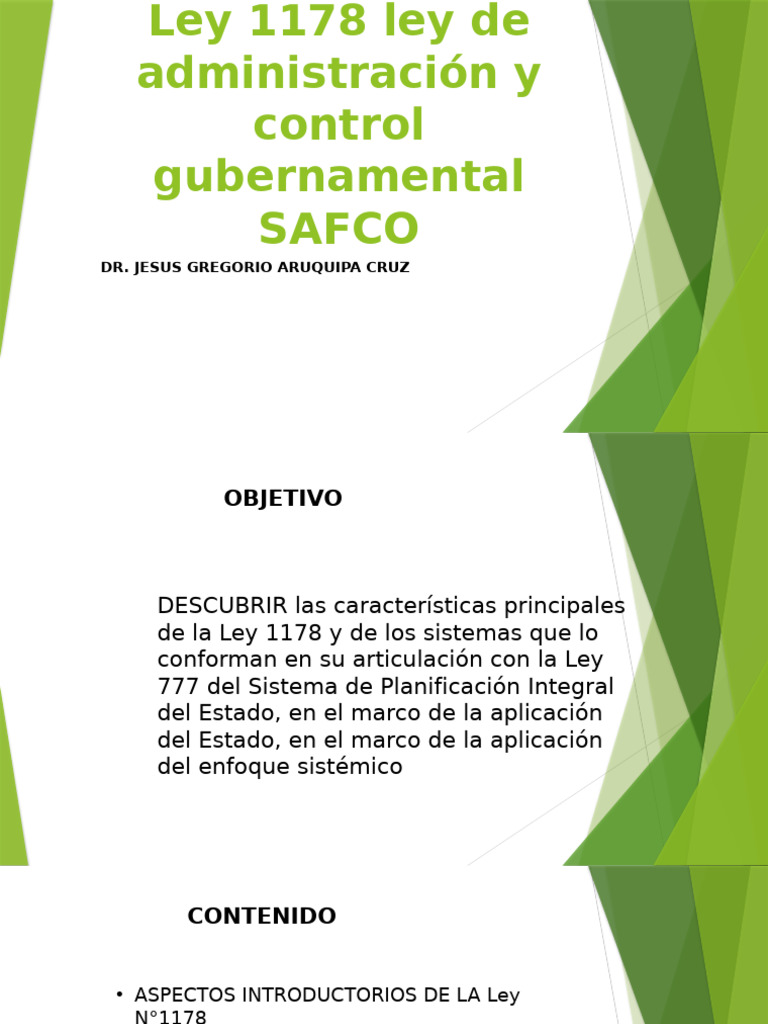 Ley 1178 y Sistemas de Control Gubernamental | PDF | Planificación