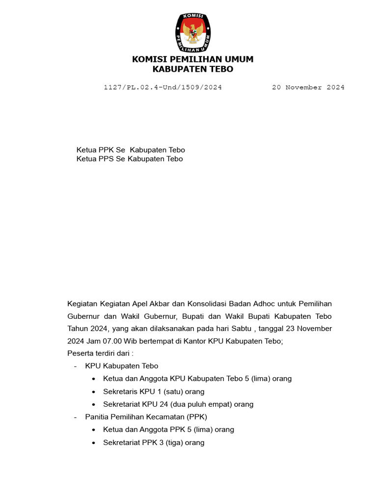 1127 - UND Apel Dan Konsolba PPK PPS Sekretariat | PDF