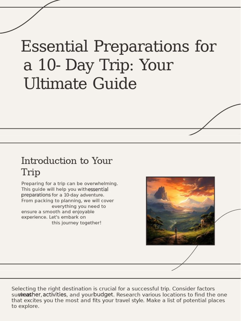 Slidesgo Essential Preparations For A 10 Day Trip Your Ultimate Guide ...