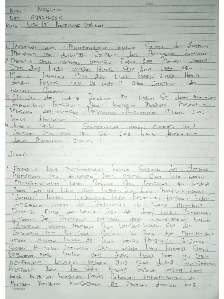 Kuis 3 Prespektif Global_ Nastaim_878212559 | PDF