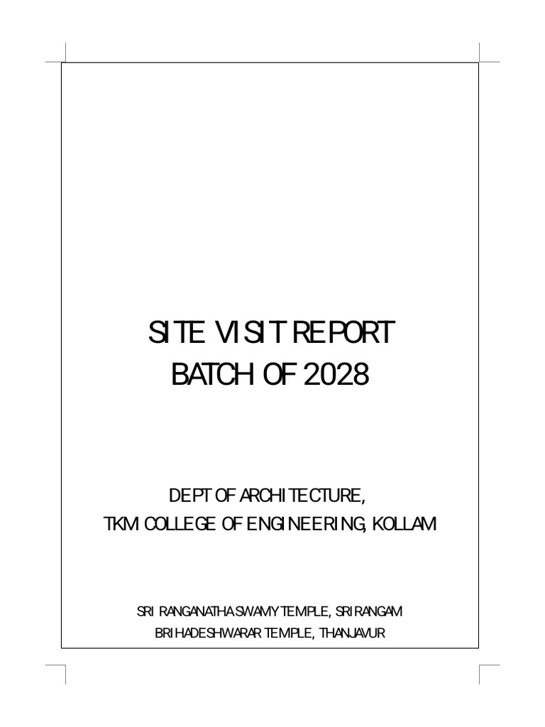 SITE VISIT REPORT (AutoRecovered) | PDF