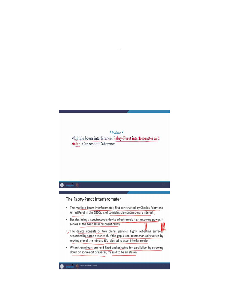 lec27 | PDF | Interferometry | Coherence (Physics)