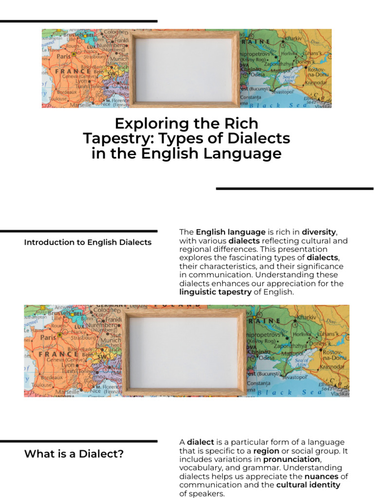 Slidesgo Exploring The Rich Tapestry Types of Dialects in The English Language ...