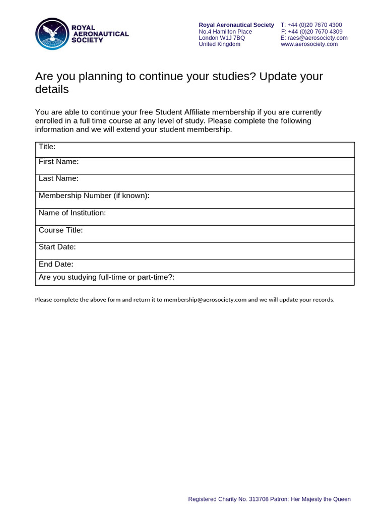 Extend Student Affiliate Membership App Form 2 | PDF