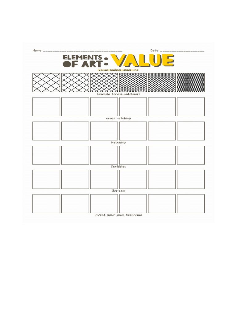 Elements of Art Value Worksheets - 14815.jpg | PDF
